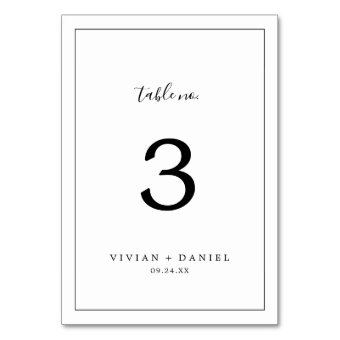Minimalist Table Number | Zazzle