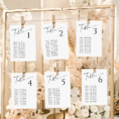 Minimalist Table Number Seating Chart Simple Cards | Zazzle