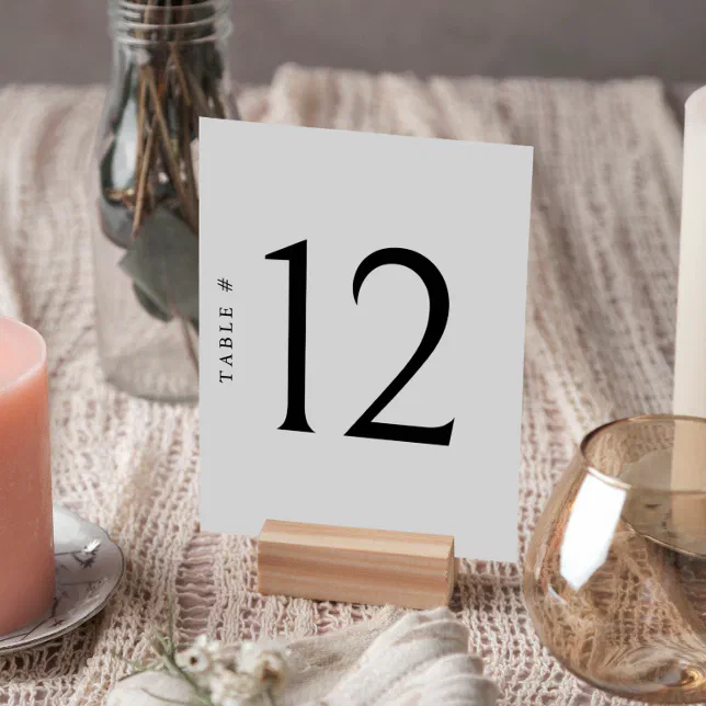 Minimalist Table Number Wedding Seating Chart Card | Zazzle