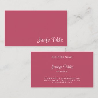 Minimalist Template Modern Elegant Red Simple Business Card | Zazzle