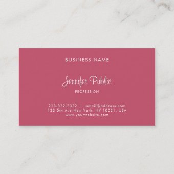 Minimalist Template Modern Elegant Red Simple Business Card | Zazzle
