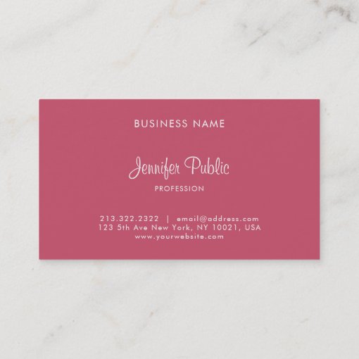 Minimalist Template Modern Elegant Red Simple Business Card | Zazzle