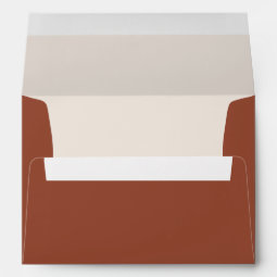 Minimalist Terracotta Floral Boho Elegant Wedding Envelope | Zazzle