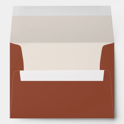 Minimalist Terracotta Floral Boho Elegant Wedding Envelope | Zazzle
