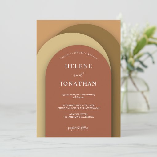 Minimalist Terracotta Modern QR Code Wedding Invitation | Zazzle Minimalist Terracotta Modern QR Code Wedding Invitation | Zazzle