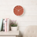 Minimalist Terracotta Wall Clock | Zazzle