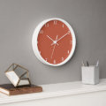 Minimalist Terracotta Wall Clock | Zazzle