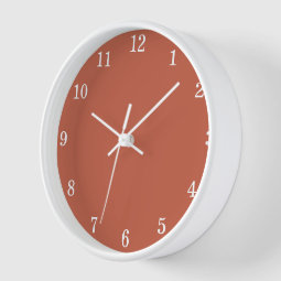 Minimalist Terracotta Wall Clock | Zazzle