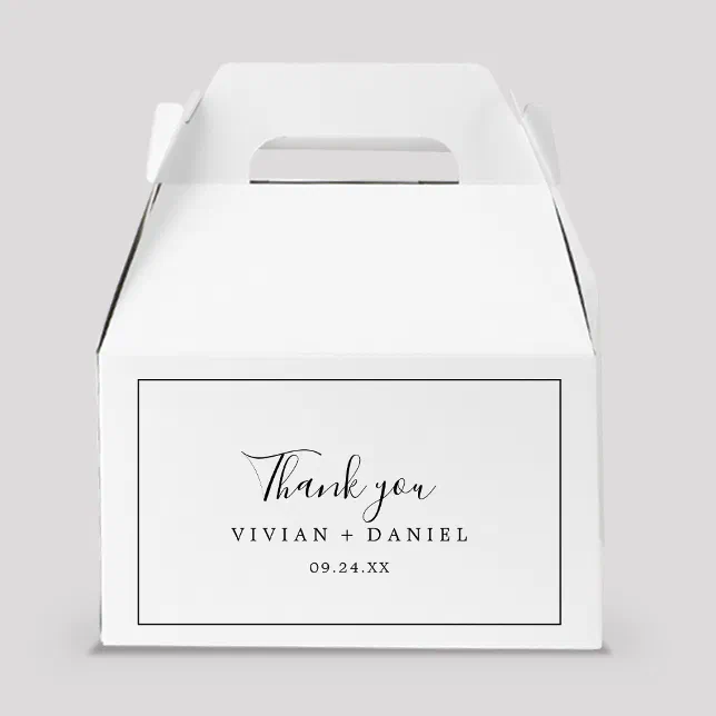 Minimalist Thank You Favor Boxes | Zazzle