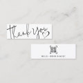 Minimalist Thank You Script Heart | QR CODE Mini Business Card | Zazzle