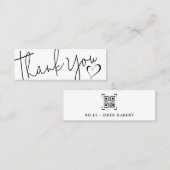 Minimalist Thank You Script Heart | QR CODE Mini Business Card | Zazzle