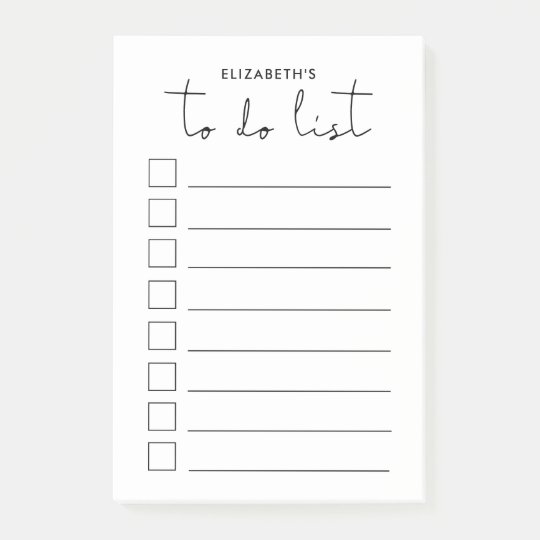 Minimalist to do list post-it notes | Zazzle.com