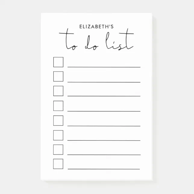 Minimalist to do list post-it notes | Zazzle