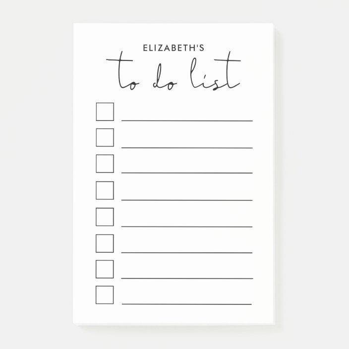 Minimalist to do list post-it notes | Zazzle.com