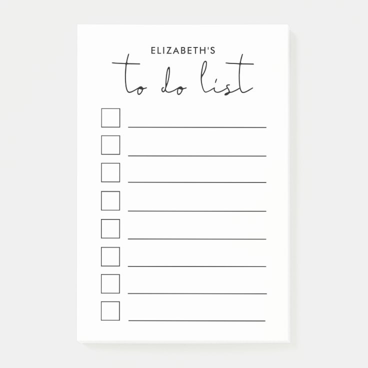 Minimalist to do list post-it notes | Zazzle