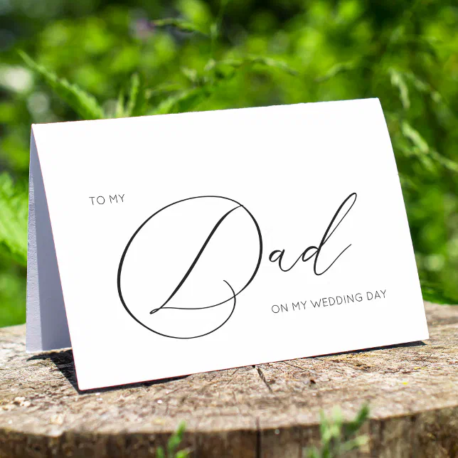 Minimalist To My Dad Wedding Day Card | Zazzle