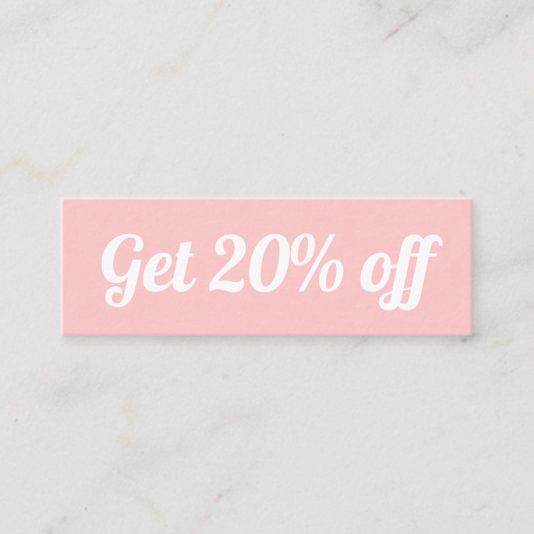 Minimalist trendy simple pastel pink discount card | Zazzle