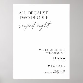 Minimalist Two People Swiped Right Sign | Zazzle