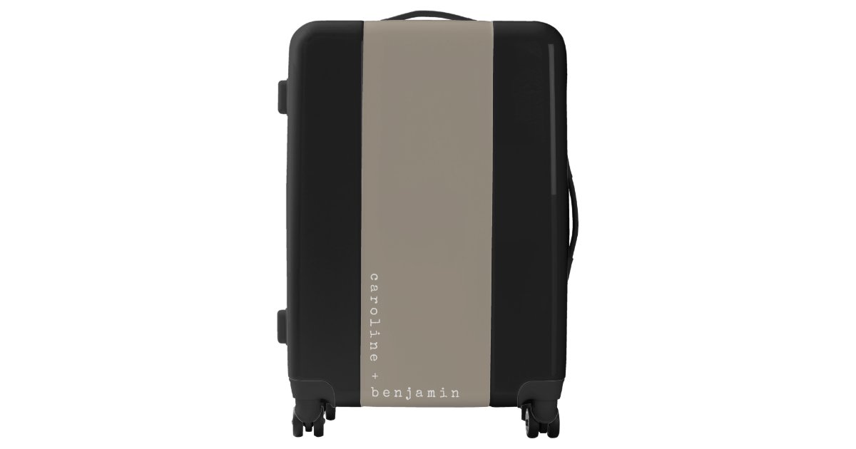 Minimalist Typewriter Typography Corner Name Taupe Luggage | Zazzle