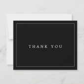 Minimalist Typography | Dark Black Thank You Card | Zazzle