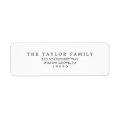 Minimalist Typography Family Return Address Label | Zazzle
