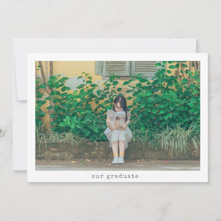 Minimalist Typography Graduate 2 Photo Graduation Announcement | Zazzle.com
