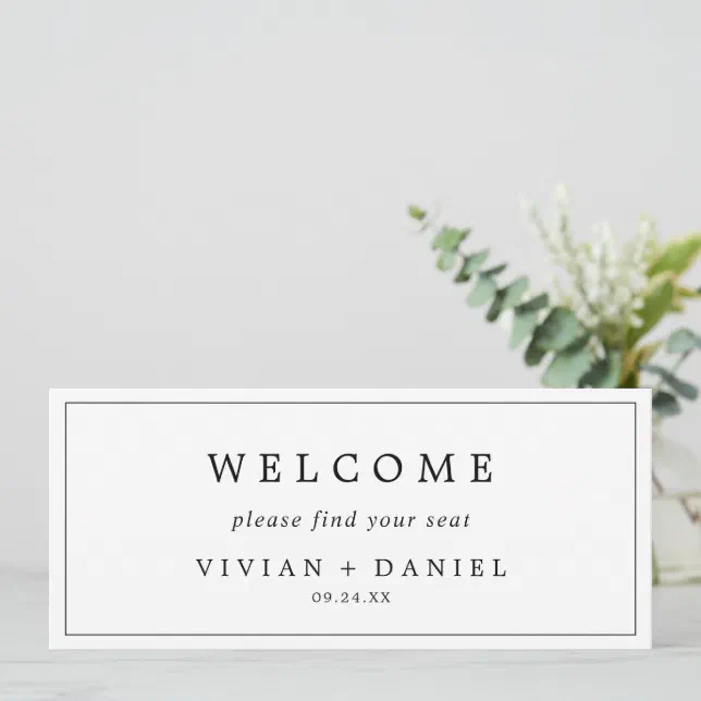 Minimalist Typography Hanging Seating Chart Header | Zazzle