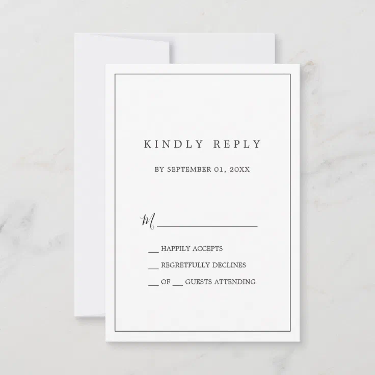 Minimalist Typography Simple RSVP Card | Zazzle