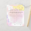 Minimalist Watercolor Pink Name Baby Shower Game | Zazzle