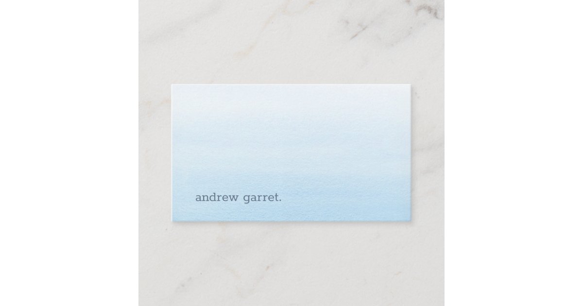 Minimalist Watercolor Sky Blue Business Card | Zazzle