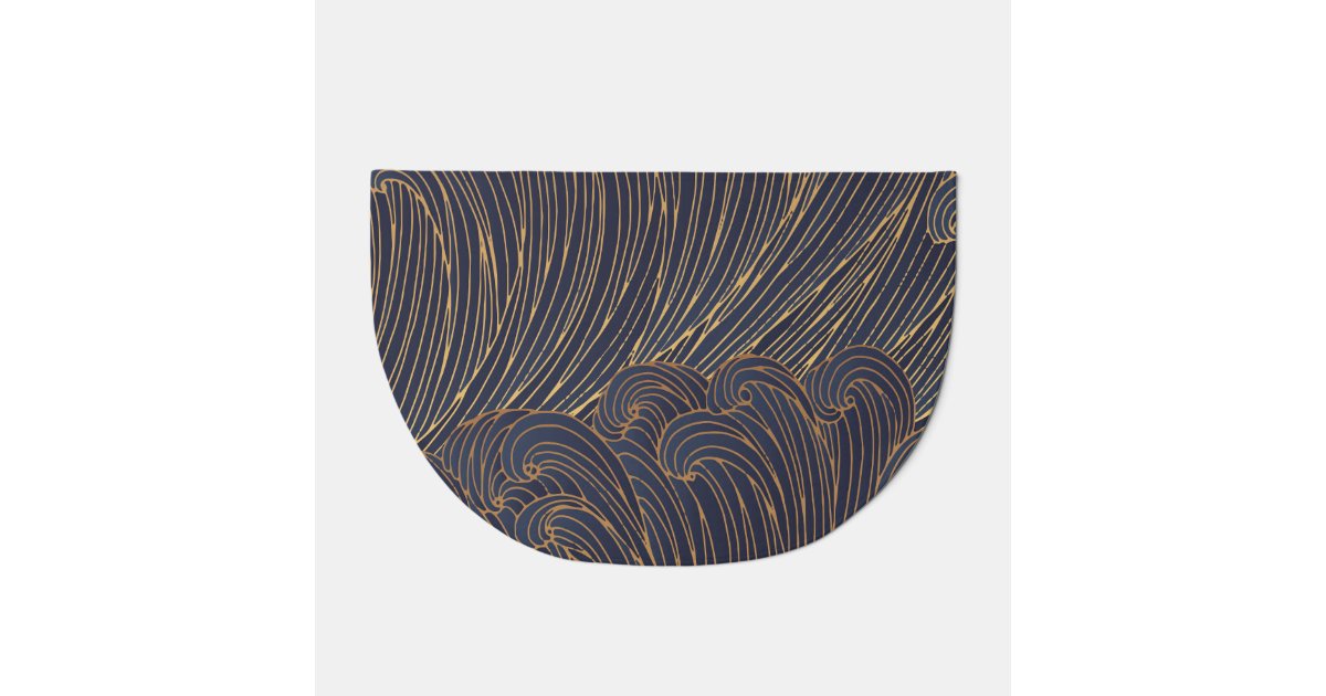 Minimalist waves, mountain line art. doormat | Zazzle