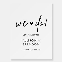 Minimalist We Do Wedding Welcome Sign | Zazzle