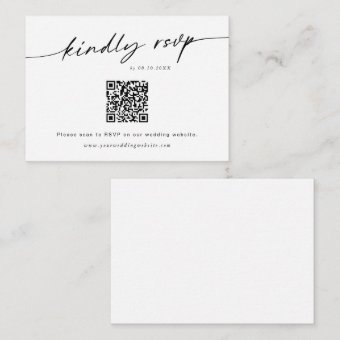 Minimalist Website RSVP Barcode Enclosure Card | Zazzle