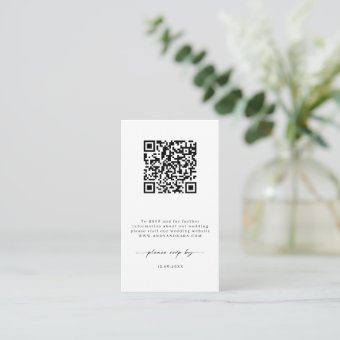 Minimalist Website RSVP Barcode Enclosure Card | Zazzle
