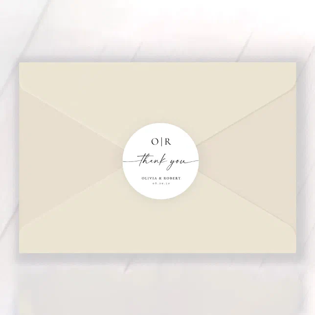 Minimalist Wedding Classic Round Sticker | Zazzle