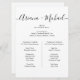 Minimalist Wedding Entourage list Simple Elegant Program | Zazzle