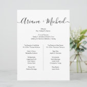 Minimalist Wedding Entourage list Simple Elegant Program | Zazzle