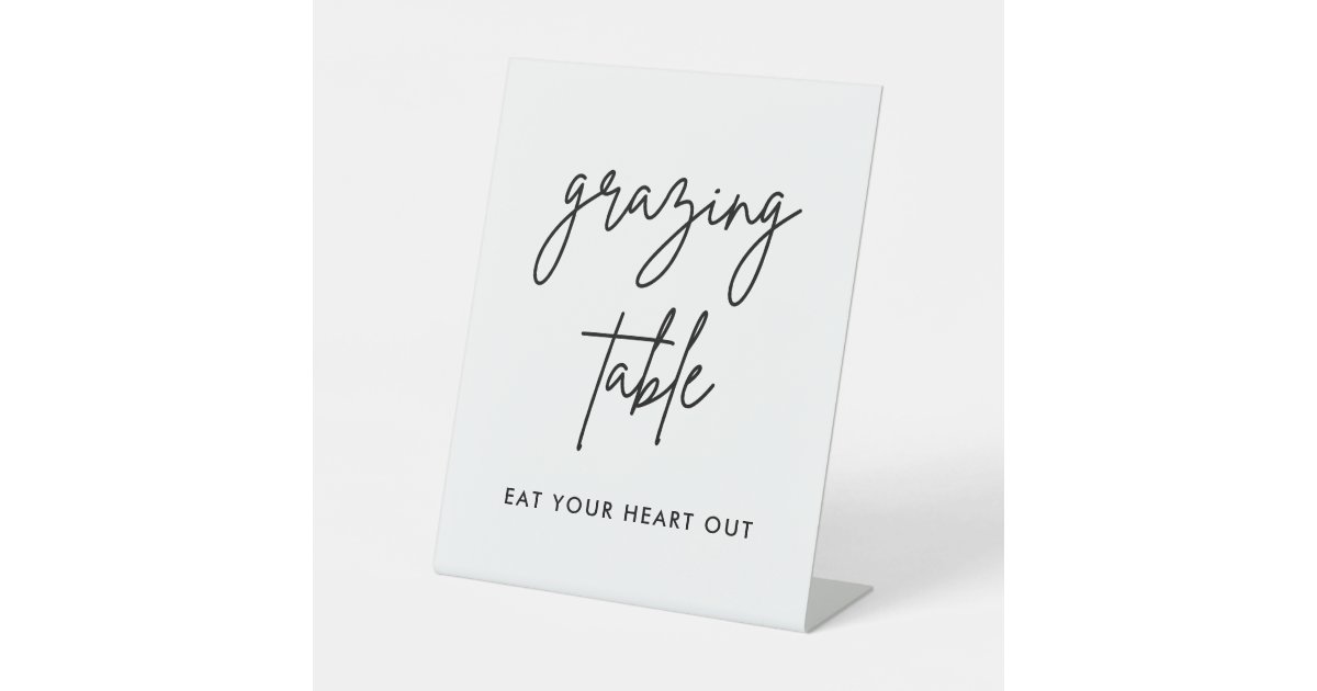 Minimalist Wedding Food Grazing Table Sign | Zazzle