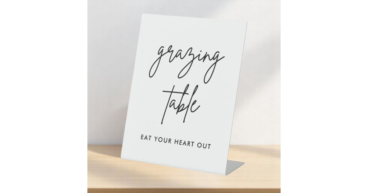 Minimalist Wedding Food Grazing Table Sign | Zazzle
