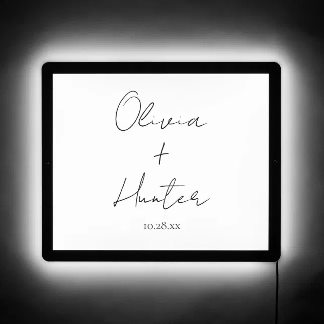 Minimalist Wedding Handwritten Calligraphy LED Sig LED Sign | Zazzle