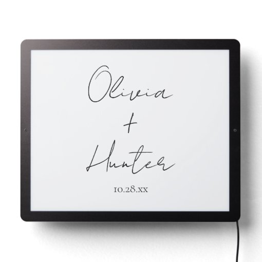 Minimalist Wedding Handwritten Calligraphy LED Sig LED Sign | Zazzle
