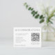 Minimalist Wedding Hotel Accommodation QR Code Enclosure Card | Zazzle