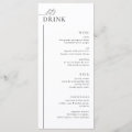 Minimalist Wedding Menu and Drinks Menu LAYLA | Zazzle