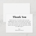 Minimalist Wedding | Modern Neutral Typography Thank You Card | Zazzle