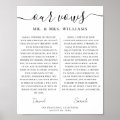 Minimalist Wedding Our Vows with Elegant Script Poster | Zazzle