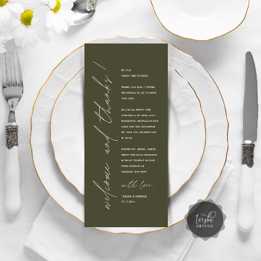 Minimalist Wedding Place Setting Thank You Card | Zazzle Minimalist Wedding Place Setting Thank You Card | Zazzle