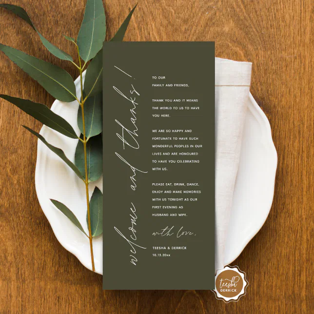 Minimalist Wedding Place Setting Thank You Card | Zazzle Minimalist Wedding Place Setting Thank You Card | Zazzle