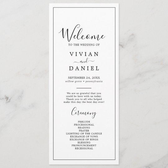 Minimalist Wedding Program | Zazzle.com