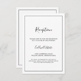 Minimalist Wedding Reception Insert Card | Zazzle
