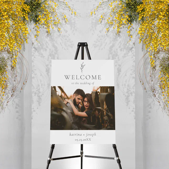 Minimalist Wedding Simple Photo Welcome Elegant Foam Board | Zazzle